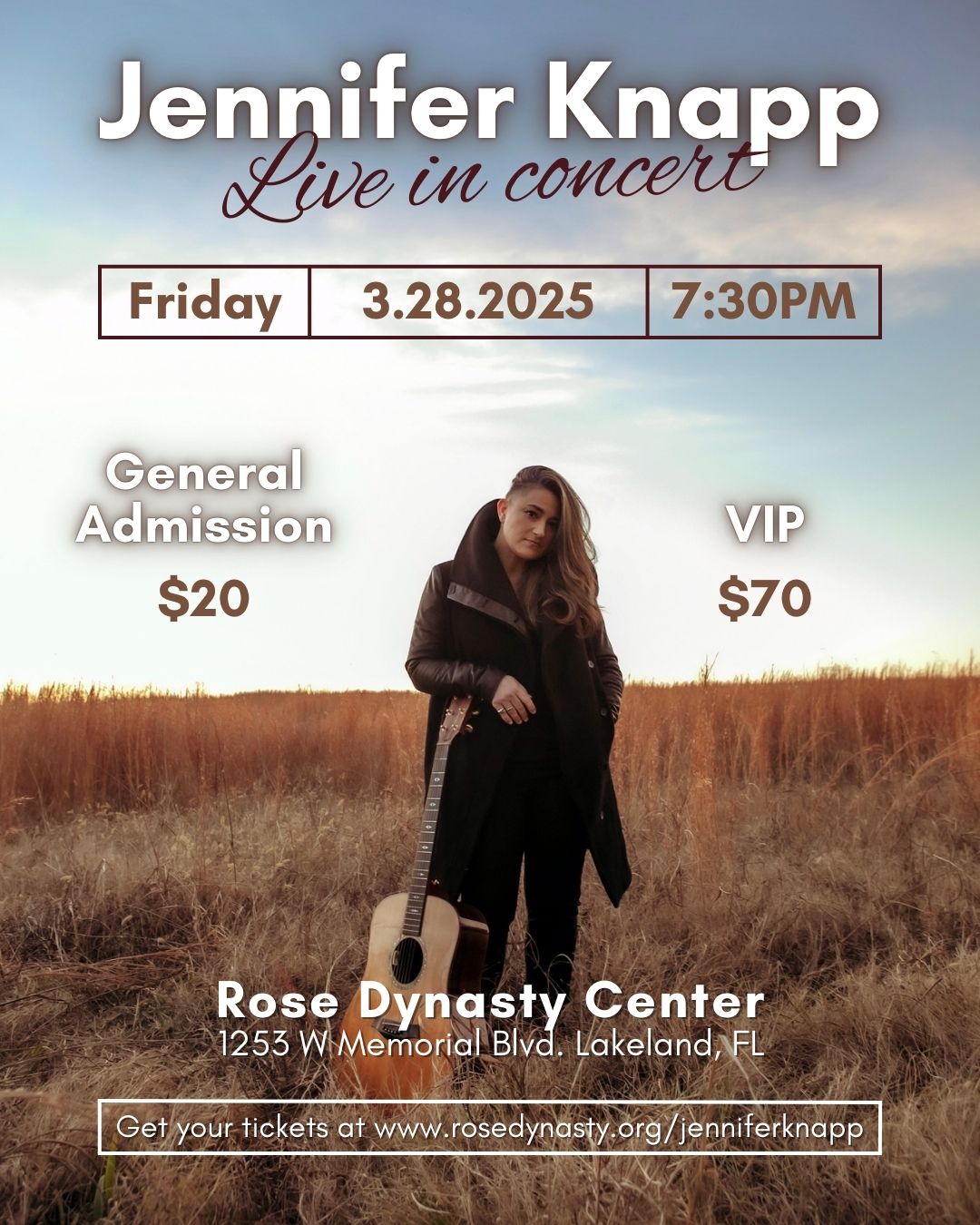 Jennifer Knapp in concert | Rose Dynasty Foundation INC